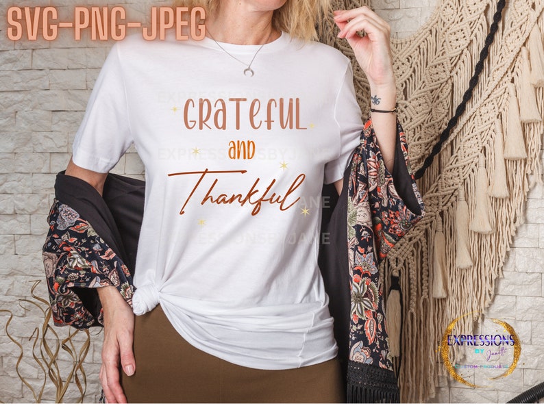 Grateful and Thankful Family SVG and PNG, Give Thanks Instant Download ...