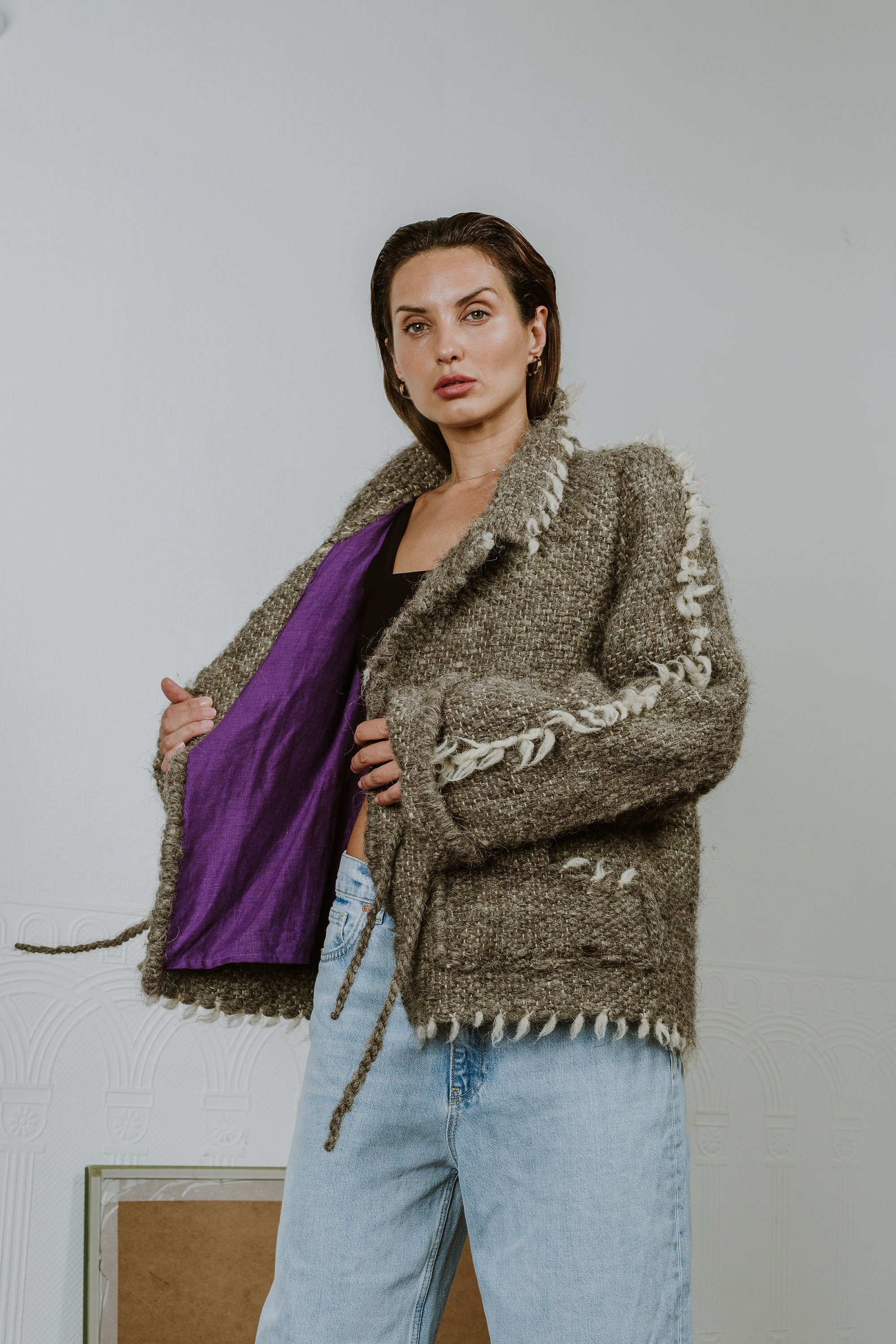 Handmade Warm Short Wool Jacket Grey Warm Short Coat Short - Etsy