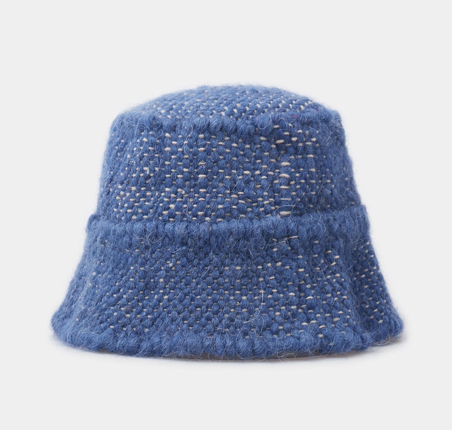 Blue Bucket Hat Handmade Hat Wool Panama Knit Hat - Etsy