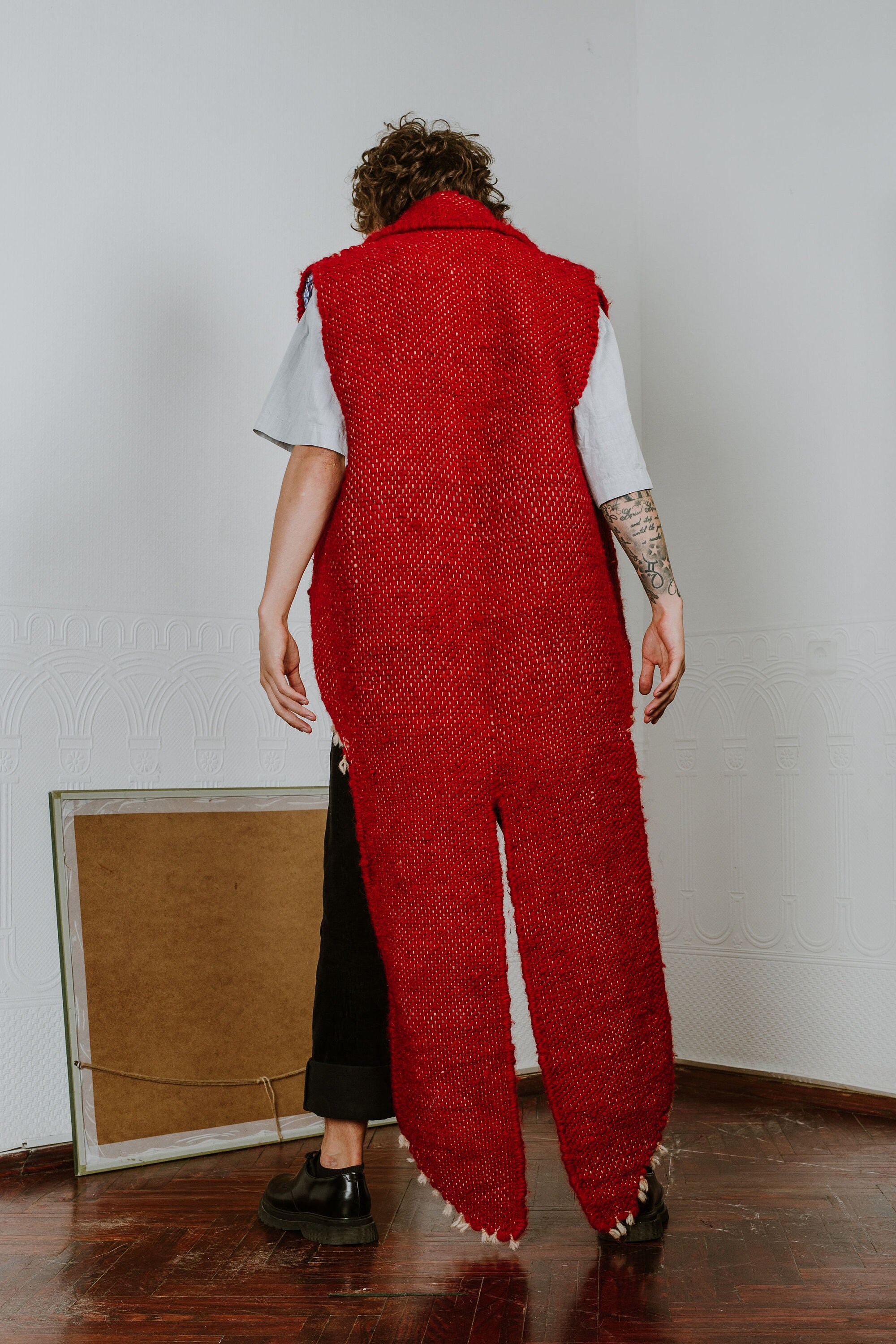 Handmade Sleeveless Tailcoat. Red Wool Vest. Vintage Tuxedo - Etsy