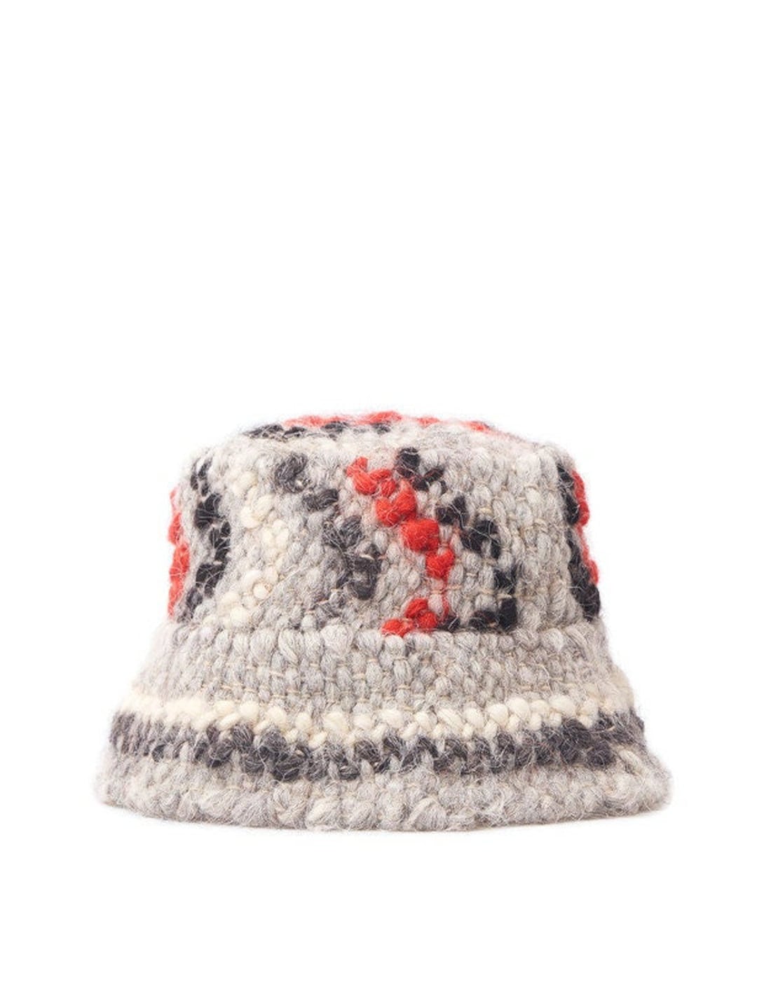 Wool Grey Hat Bucket With Herringbone Print. Handmade Winter Hat. Warm ...