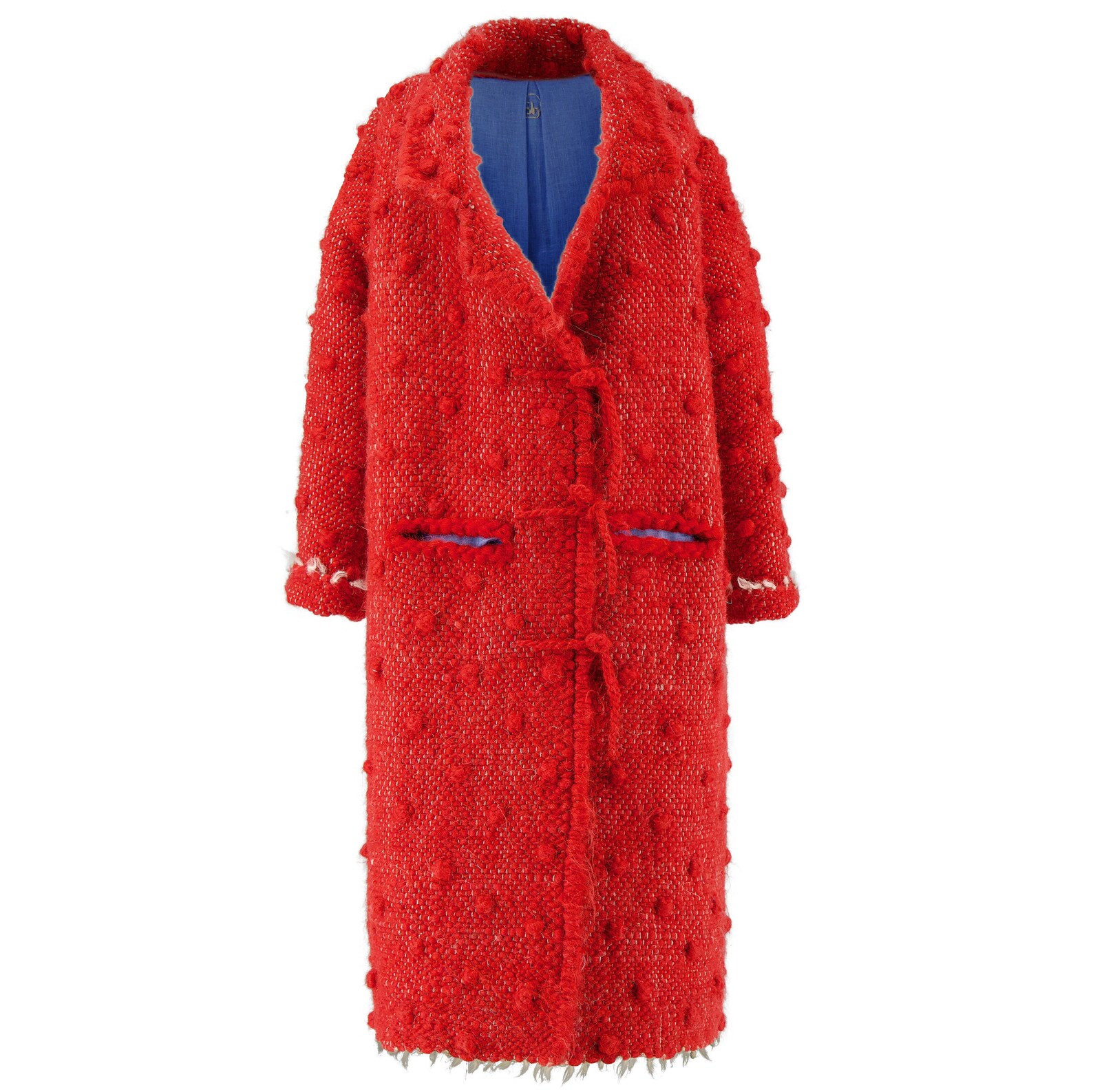 Red Wool Coat Made From Natural Materials. Oversize Coat With | Etsy