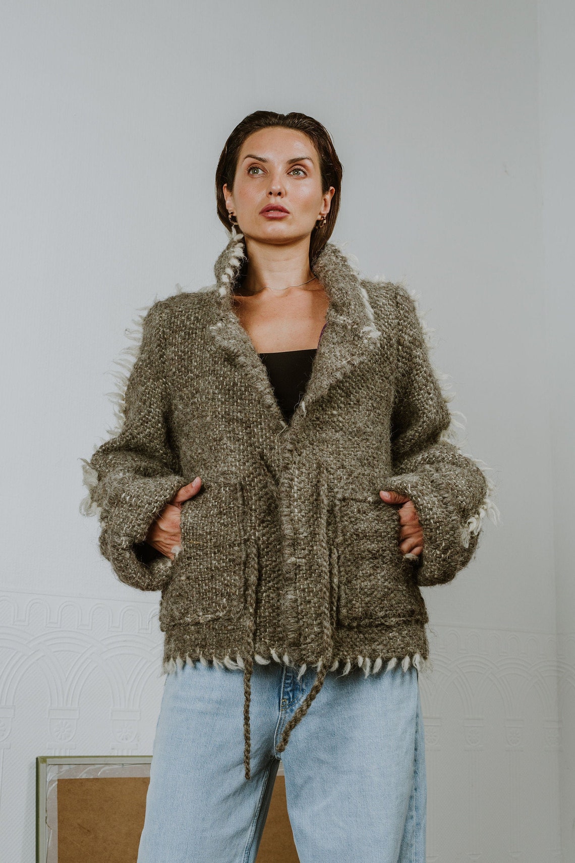 Handmade Warm Short Wool Jacket Grey Warm Short Coat Short - Etsy