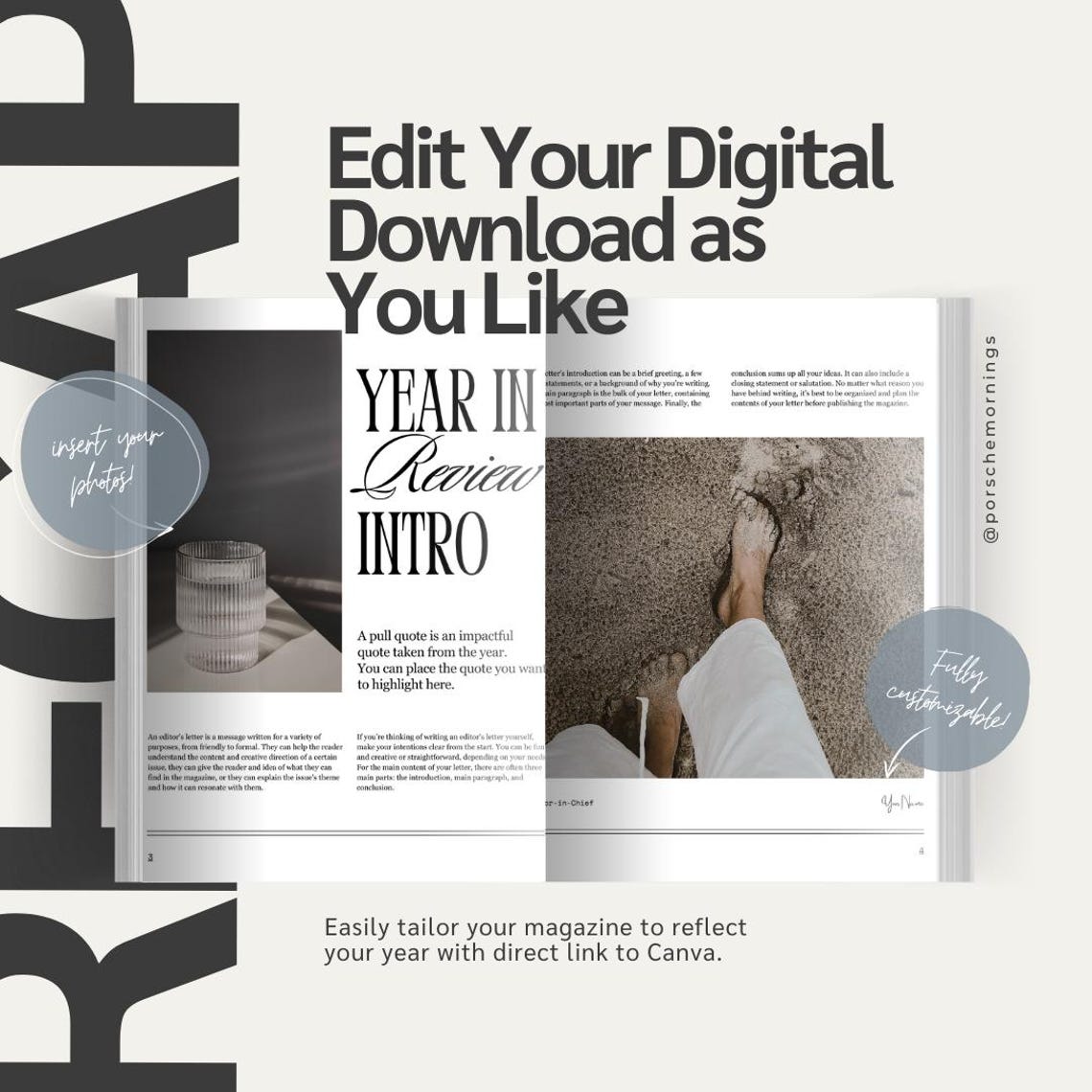 2025 Year in Review Magazine Template | Editable Canva Template ...