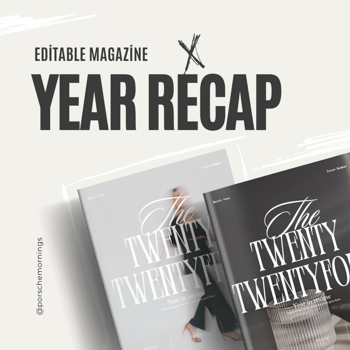 2025 Year in Review Magazine Template | Editable Canva Template ...