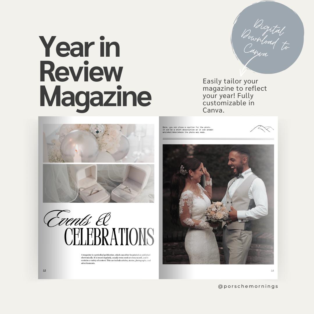 2025 Year in Review Magazine Template | Editable Canva Template ...