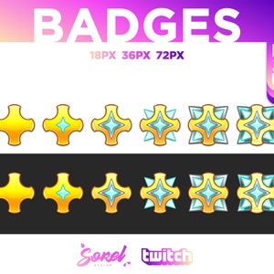 6 Gold Rank Sub - Bit Twitch Badges - Etsy