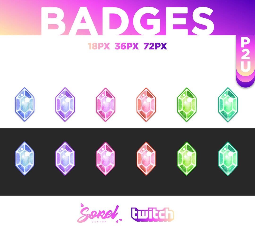 6 Gems Sub - Bit Twitch Badges / Zelda / Diamond - Etsy