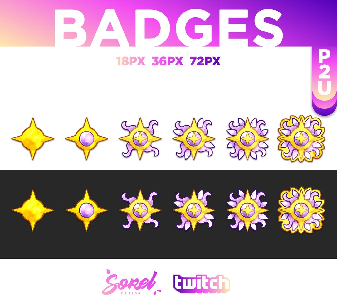 6 Purple Rank Sub - Bit Twitch Badges / Solar - Etsy