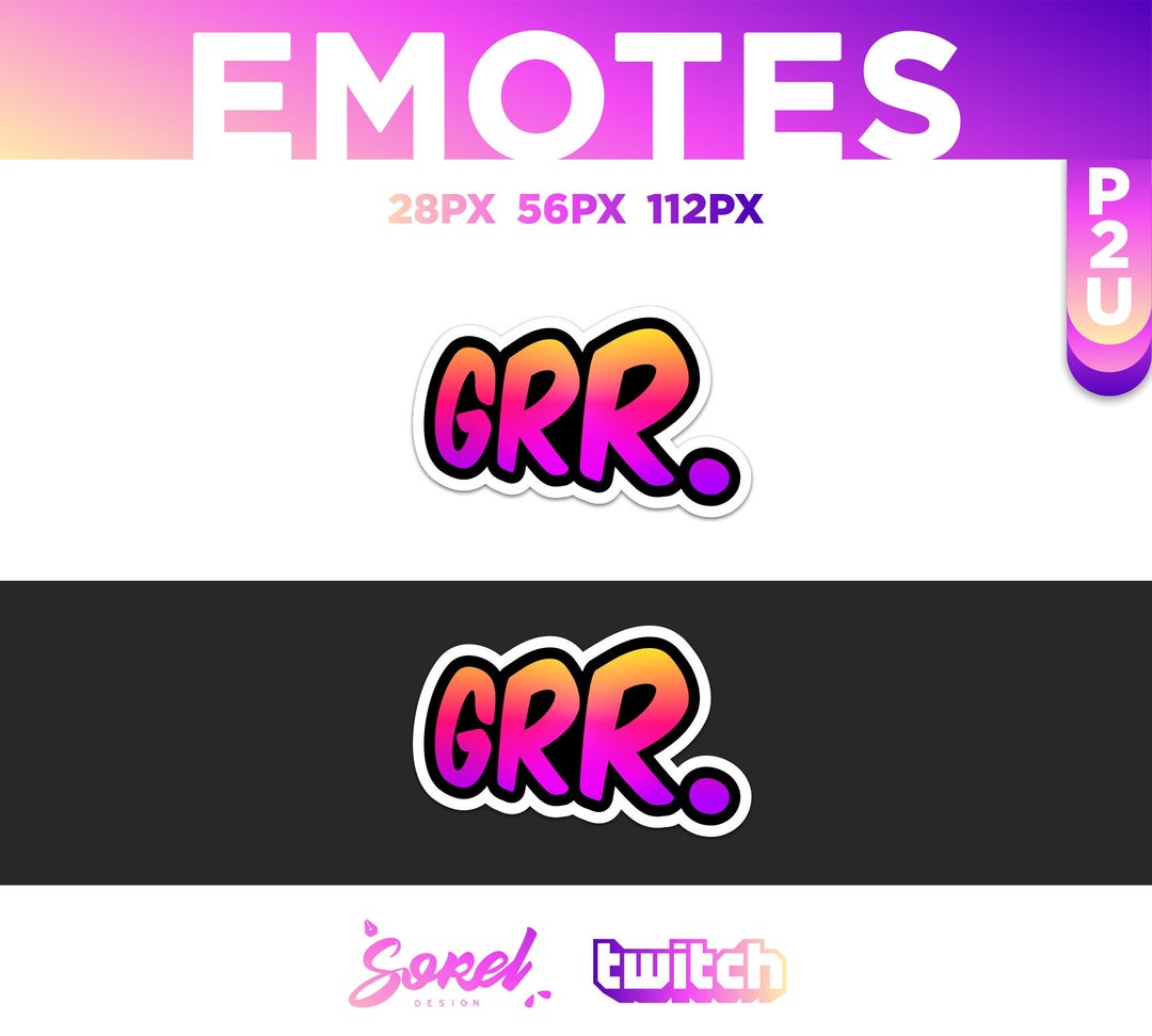 Twitch Emote "grr." - Etsy