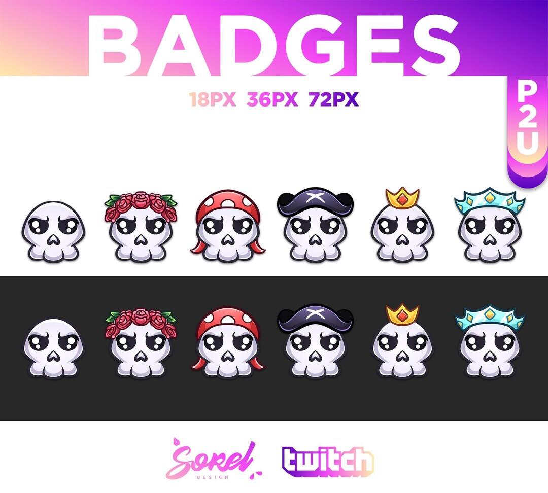 6 Skulls Pirates Sub - Bit Twitch Badges / Skull / Pirates - Etsy