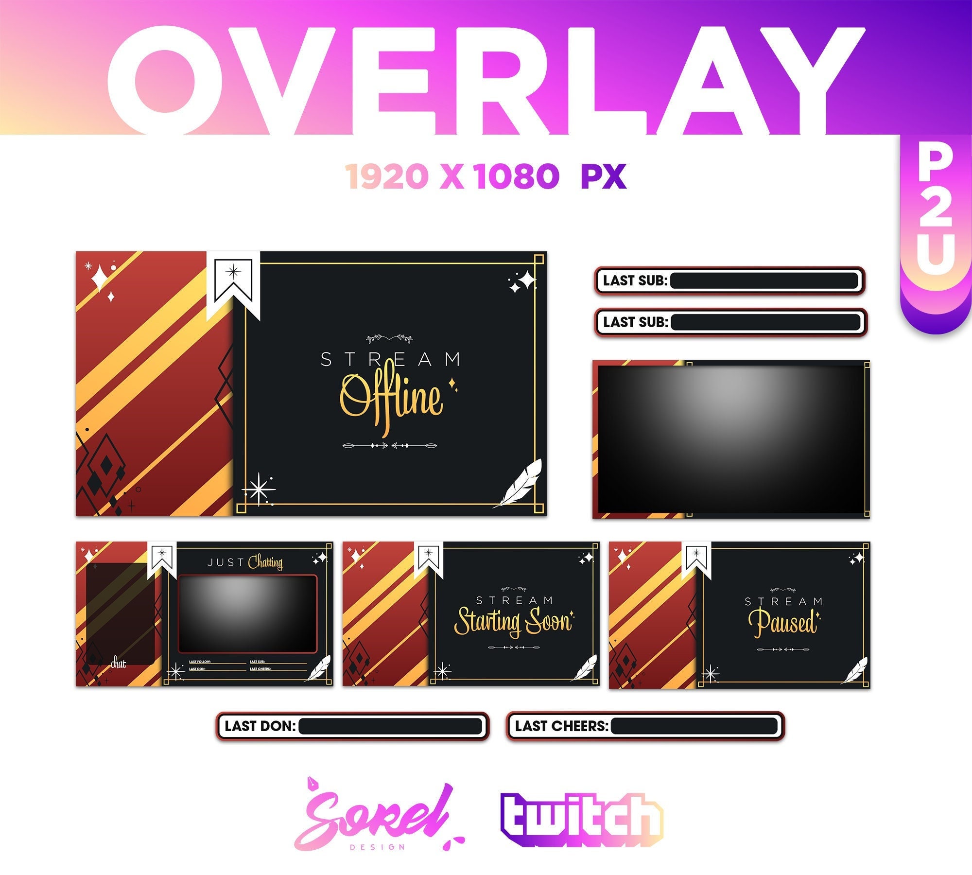 RED HP Hogwarts Legacy Overlay Twitch / Twitch Scenes / Stream - Etsy ...