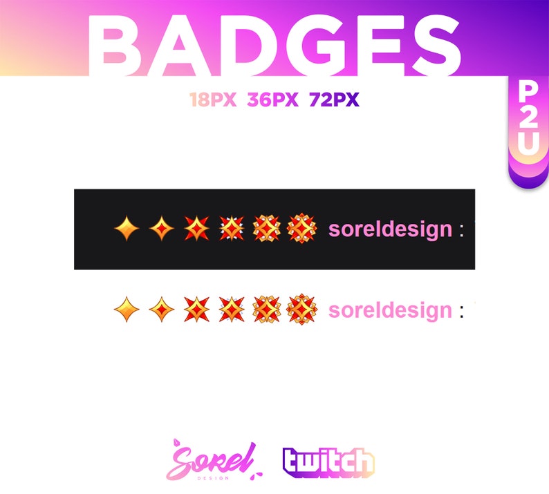 6 Rank Sub Bit Twitch Badges - Etsy