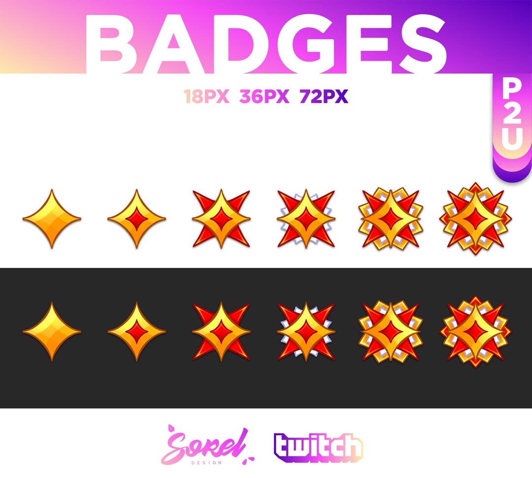 6 Rank Sub - Bit Twitch Badges - Etsy