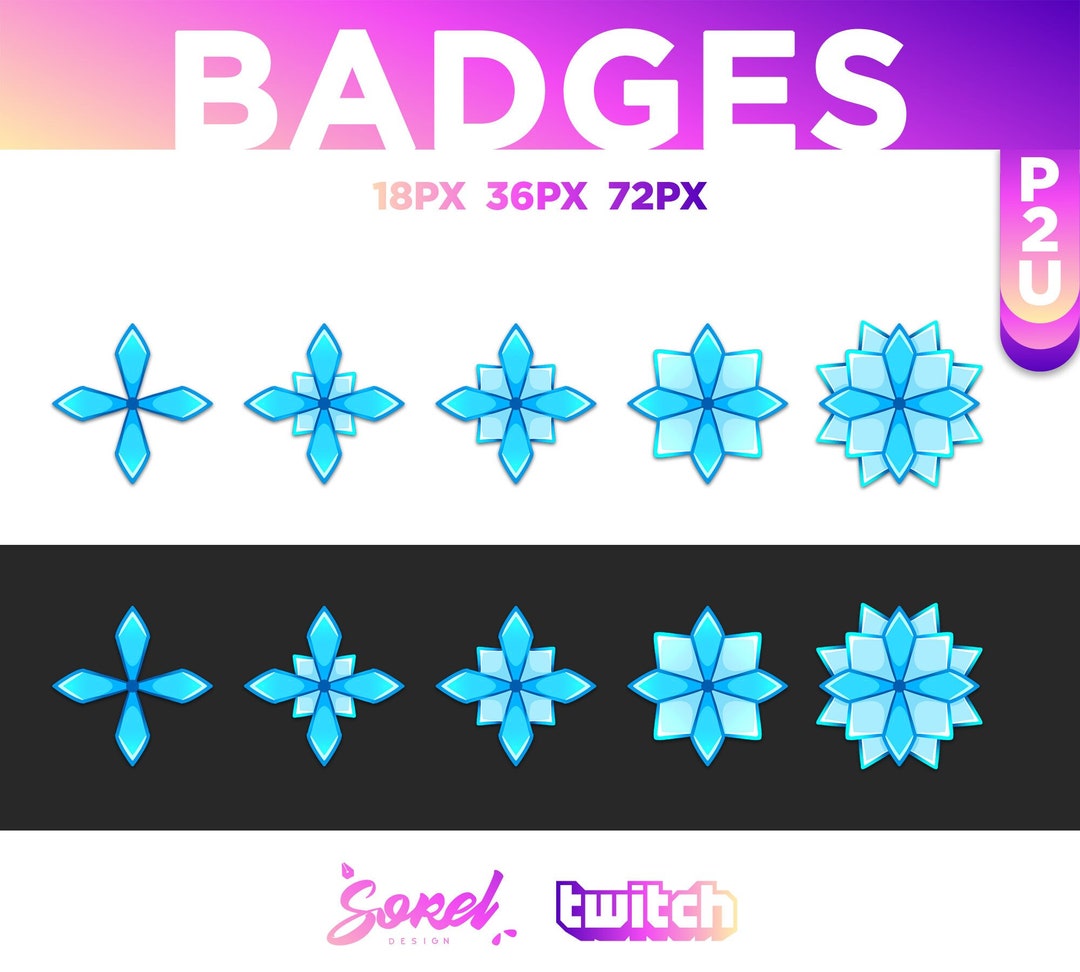 5 Frozen Sub Bit Twitch Badges / Snowflake / Snow - Etsy