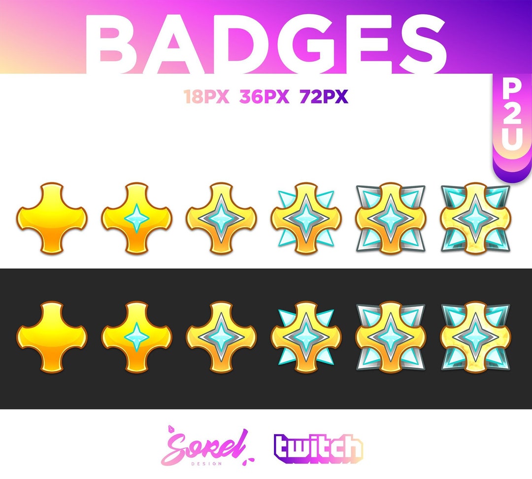 6 Gold Rank Sub - Bit Twitch Badges - Etsy