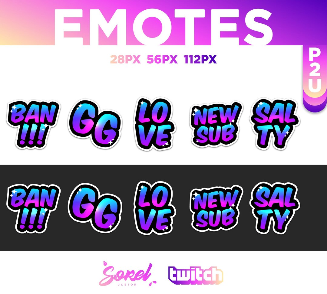 Twitch Emote Text Galaxy /ban/gg/love/new Sub/salty - Etsy
