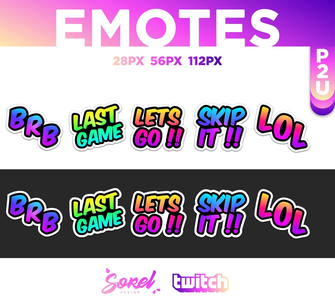 5 Text Emotes /brb / Last Game / Lets Go / Lol / Skip It - Etsy