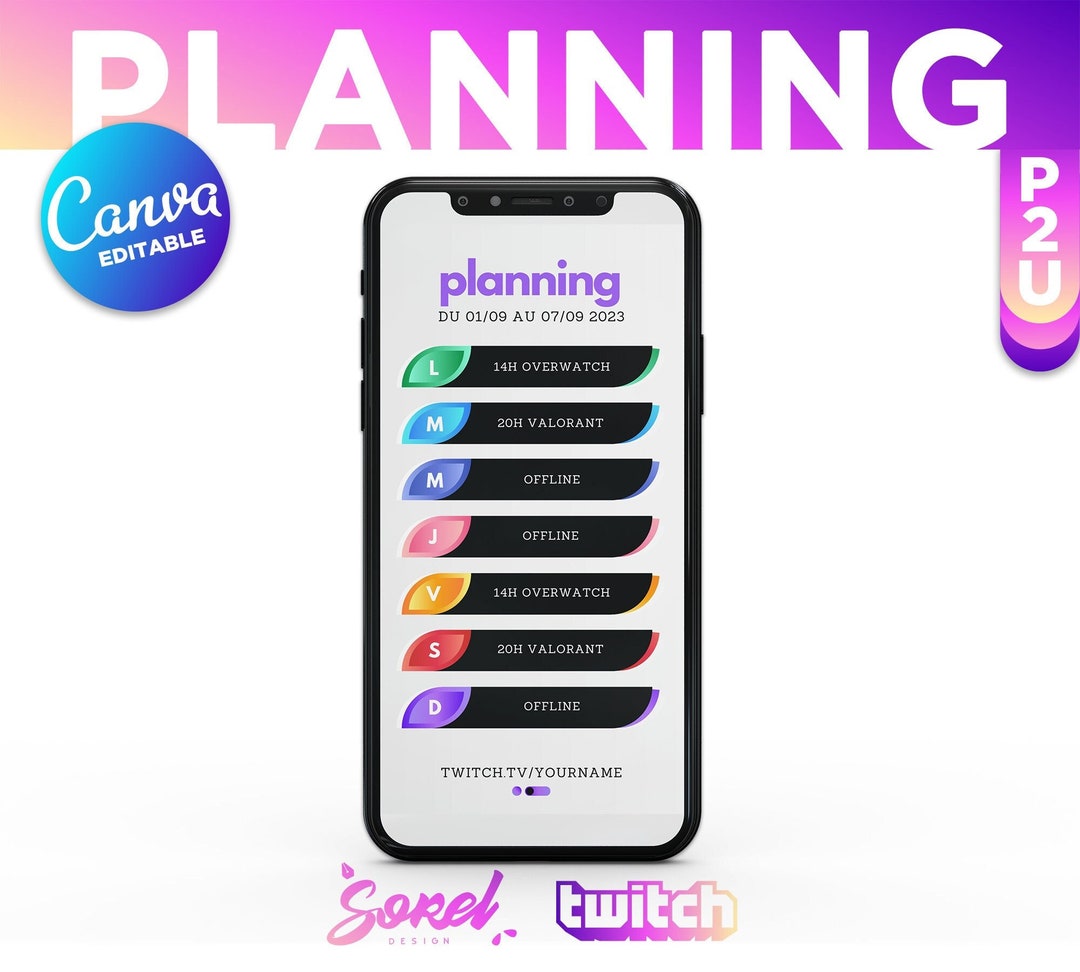 Template Canva Planning Twitch Editable / Instagram Story - Etsy
