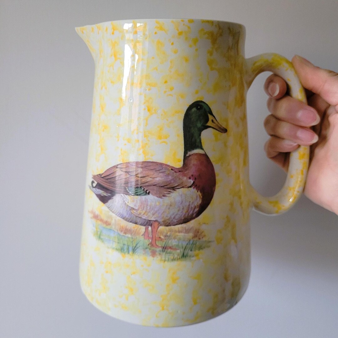 Vintage Crown Burslem Stoneware Large Yellow Farmhouse Duck Jug 8.5 ...