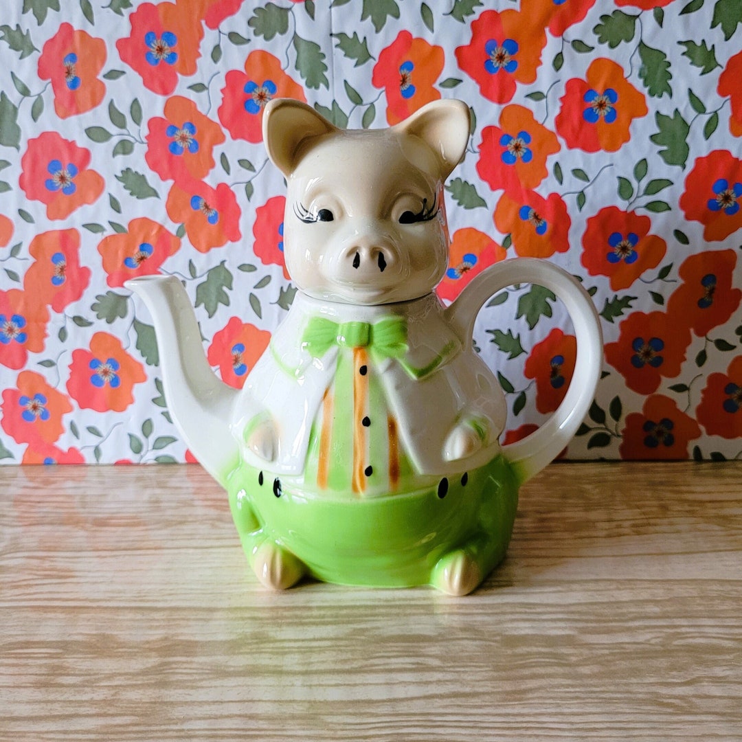 Collectable 1980's Tony Wood Pig Teapot Vintage Novelty Afternoon Tea ...