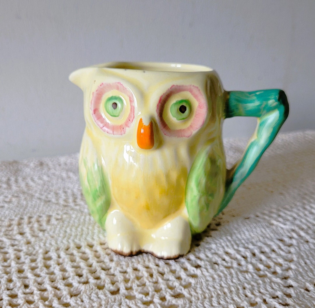 Art Deco Vintage Antique Keele Street Pottery Novelty Owl Creamer Small ...