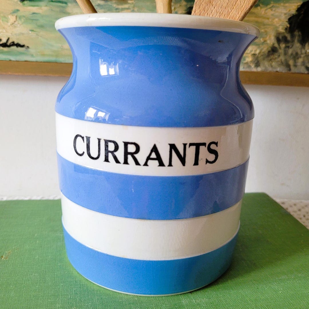 Original Vintage 1930's Cornishware Blue & White Currants Jar by T G ...