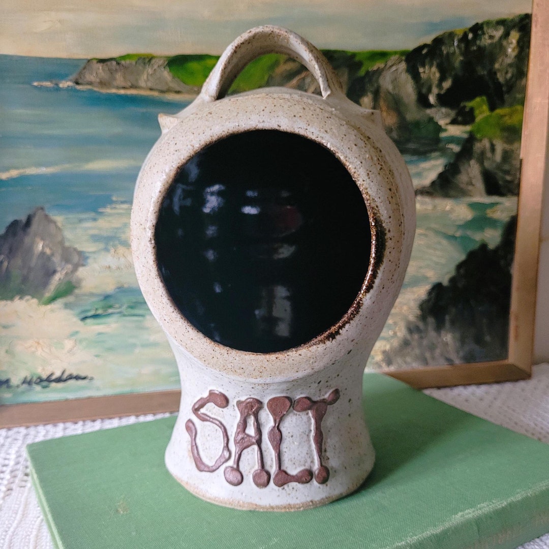 Large Studio Pottery Stoneware Salt Pig Container Salt Storage Pot 1970 ...