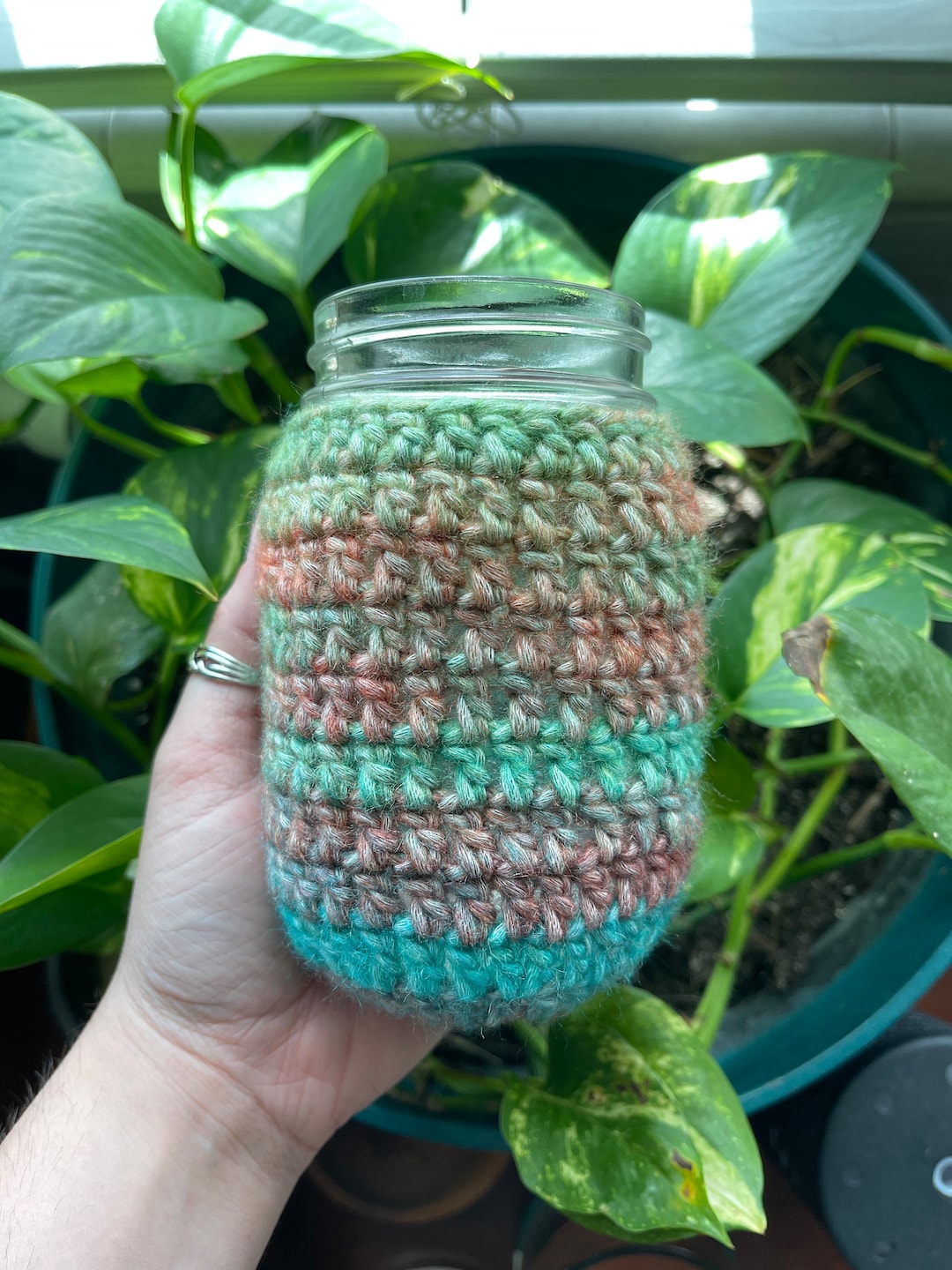 CROCHET PATTERN. Jar Cozy Pattern. Crochet Jar Cover. Plant Jar Cover ...