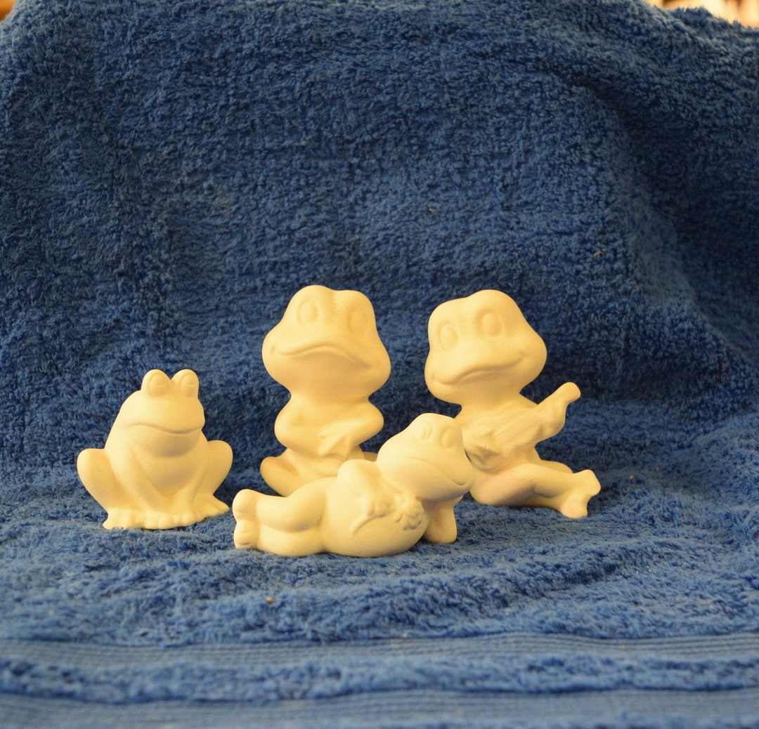 Unpainted Ceramic Silly Frogs - Etsy