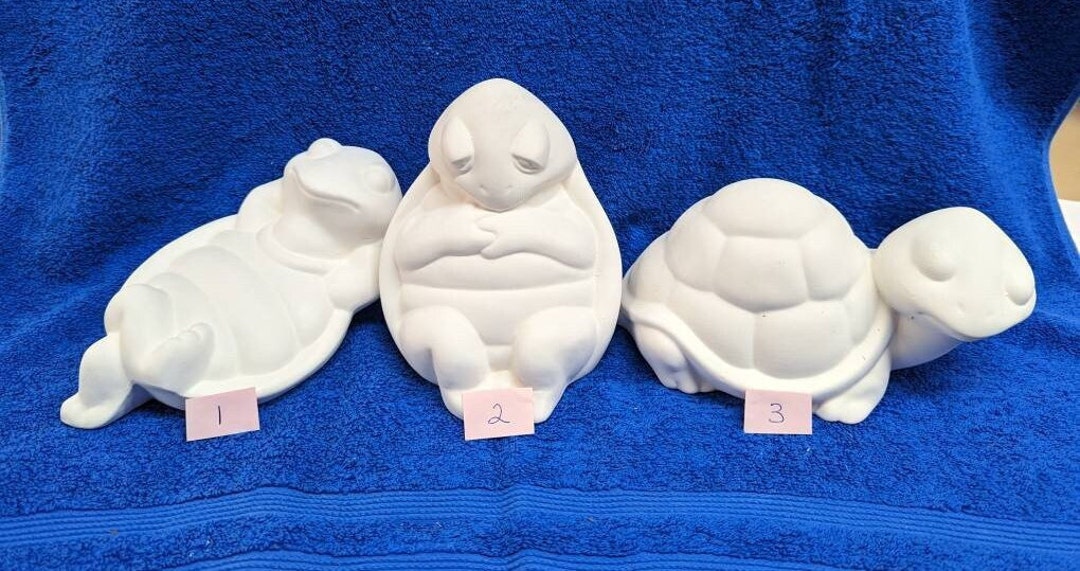 Choice of 3 Different Cute Unpainted Ceramic Bisque Turtles - Etsy