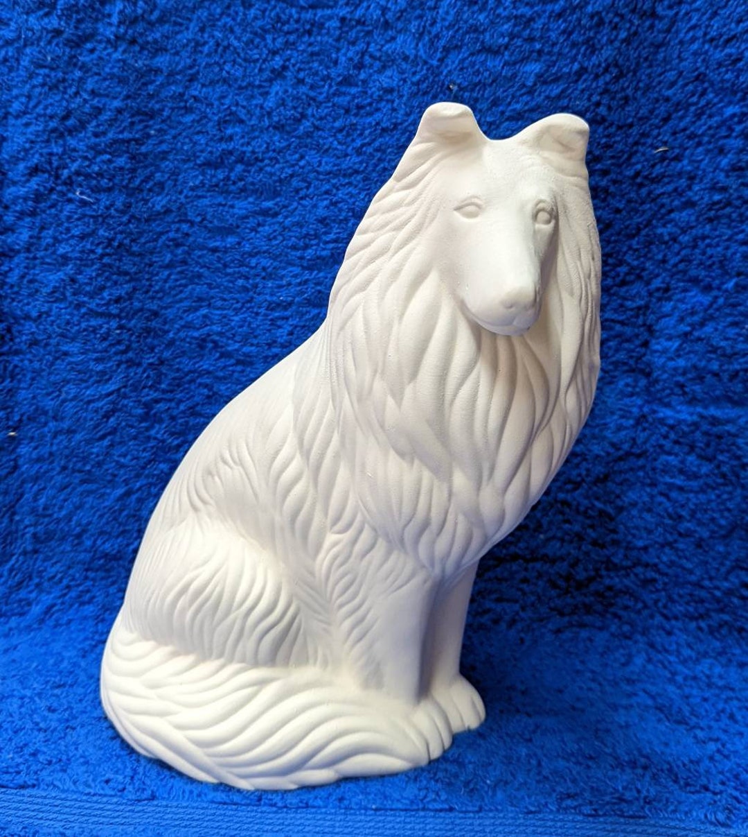 Ceramic Bisque 9" Tall Collie - Etsy