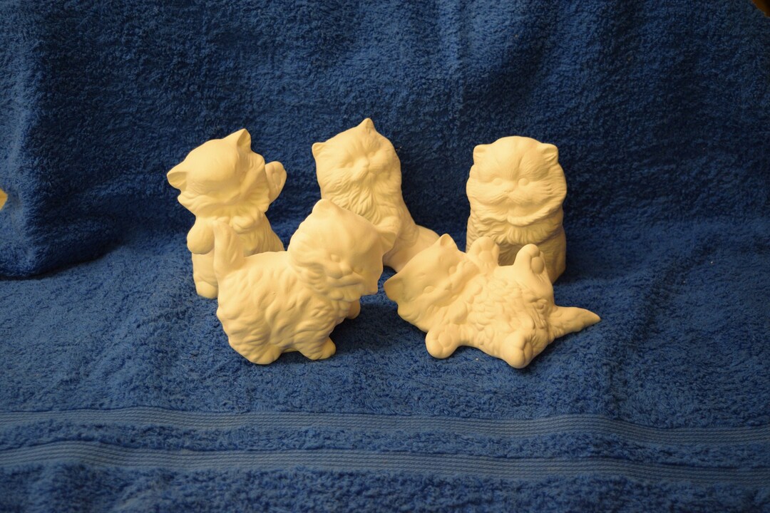 Unpainted Ceramic Bisque Cats - Etsy