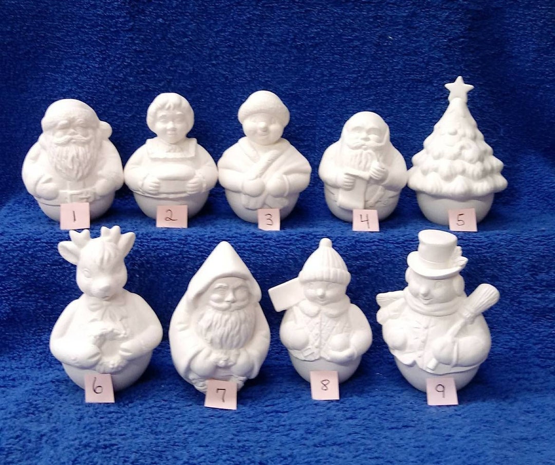 Choose From 9 Different Ceramic, Unpainted Christmas Decorations ...
