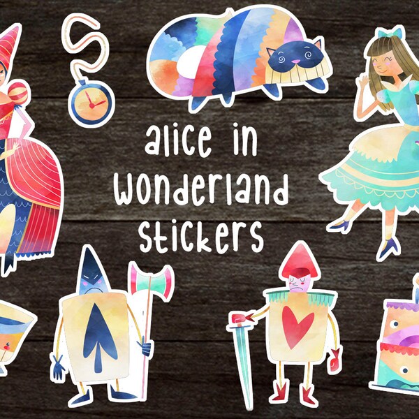 Alice in Wonderland Clear Stickers - Etsy
