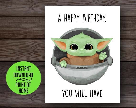 Grogu Birthday Card Baby Yoda Birthday Funny Birthday Card | Etsy Australia