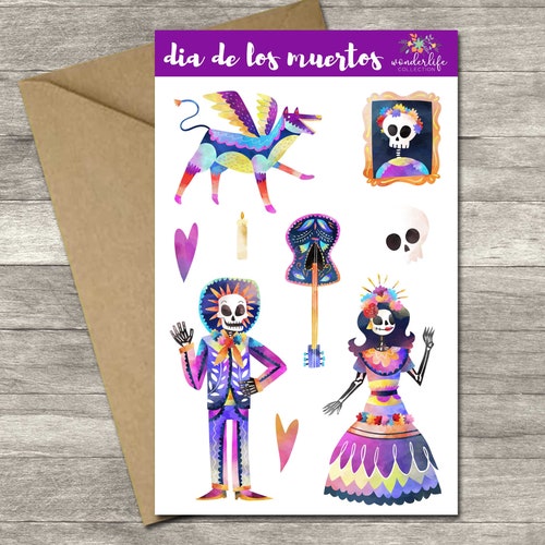 Dia De Los Muertos Planner Stickers Mexican Sugar Skull - Etsy