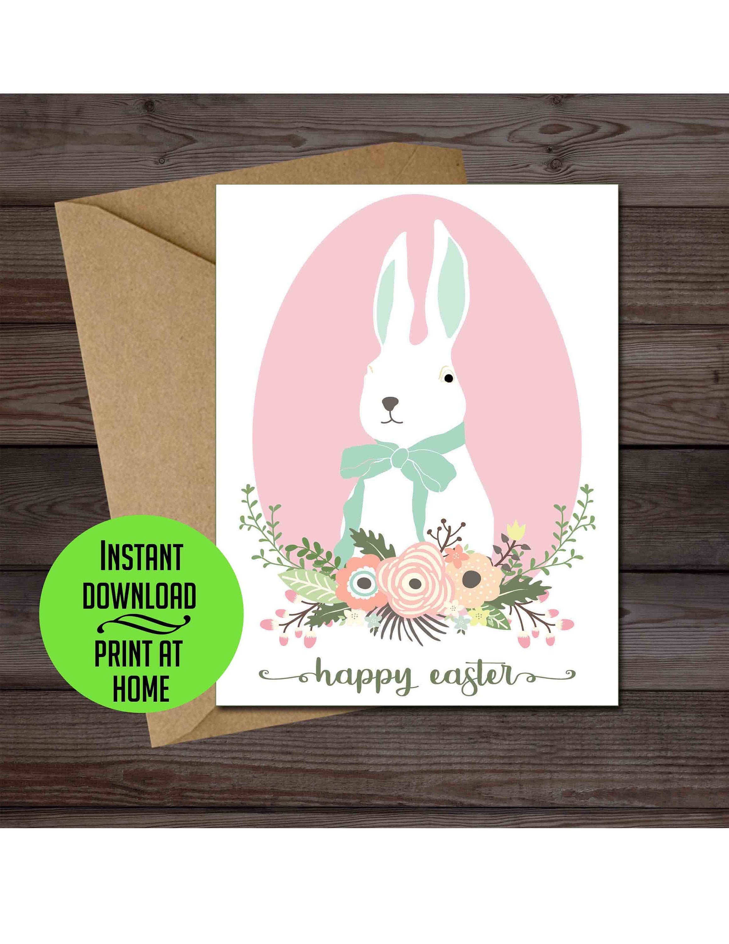 Easter card printable Easter card printable postcards | Etsy