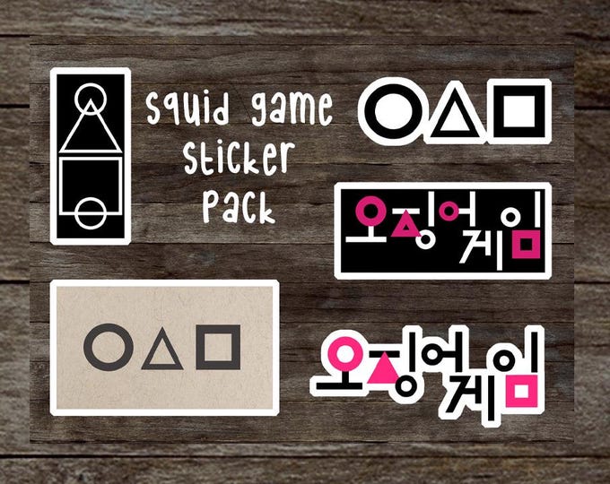 Squid Game Waterproof Sticker Pack, Squid Game Die Cut Stickers, Korean ...
