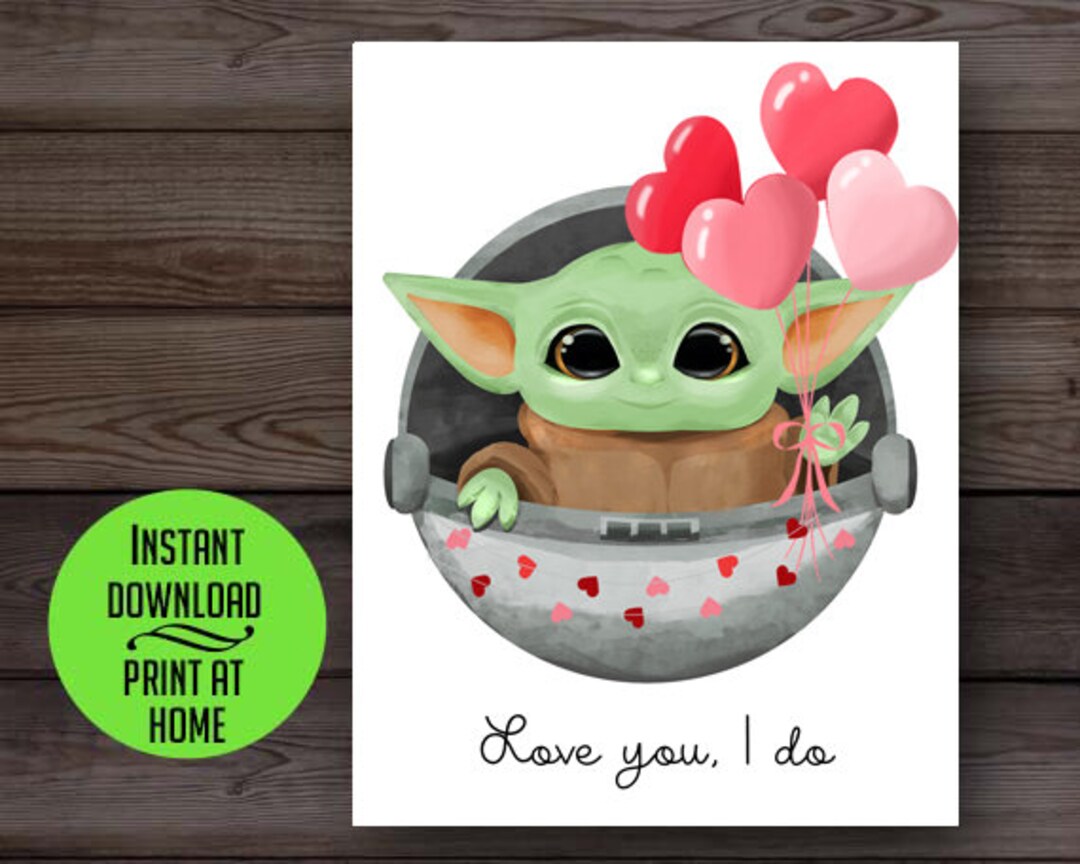 Grogu Valentine's Day Card, Baby Yoda Valentine, Funny Valentine, Star ...
