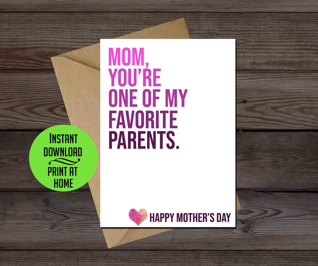 Mother's Day Card, Funny Mother's Day Card, Digital Printable Card ...
