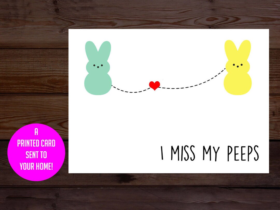 Miss You Card Quarantine Card Peeps Card Easter Peeps Miss - Etsy