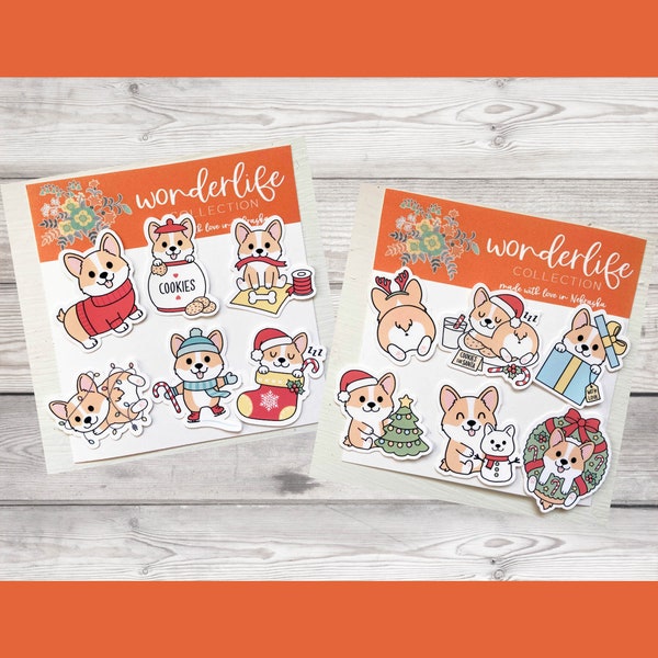 Corgi Christmas Sticker - Etsy
