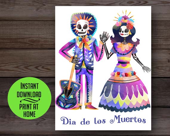 Dia De Los Muertos Card Day of the Dead Card Sugar Skulls | Etsy