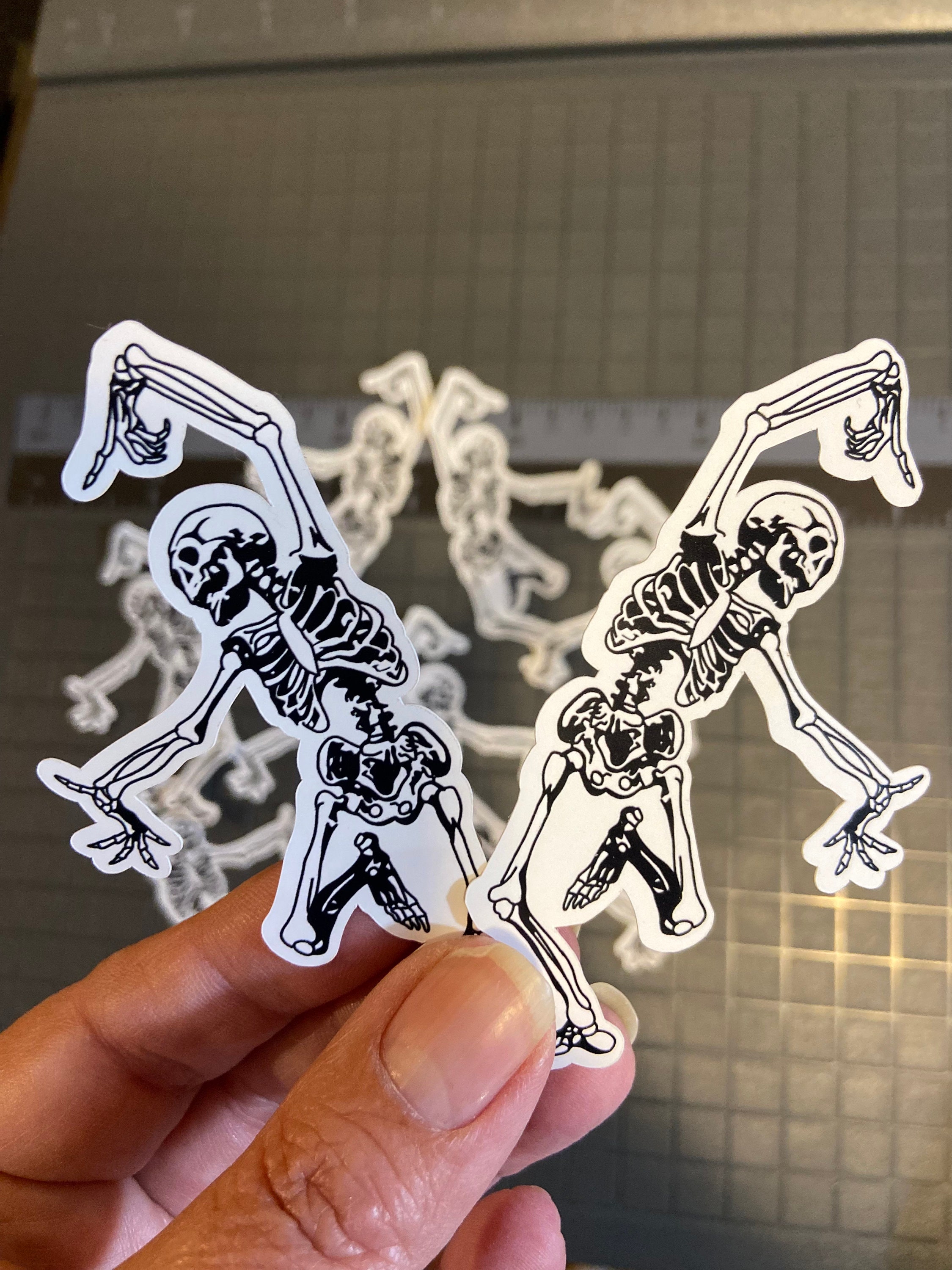 Dancing Skeleton Die Cut Sticker Halloween Skeleton Sticker - Etsy