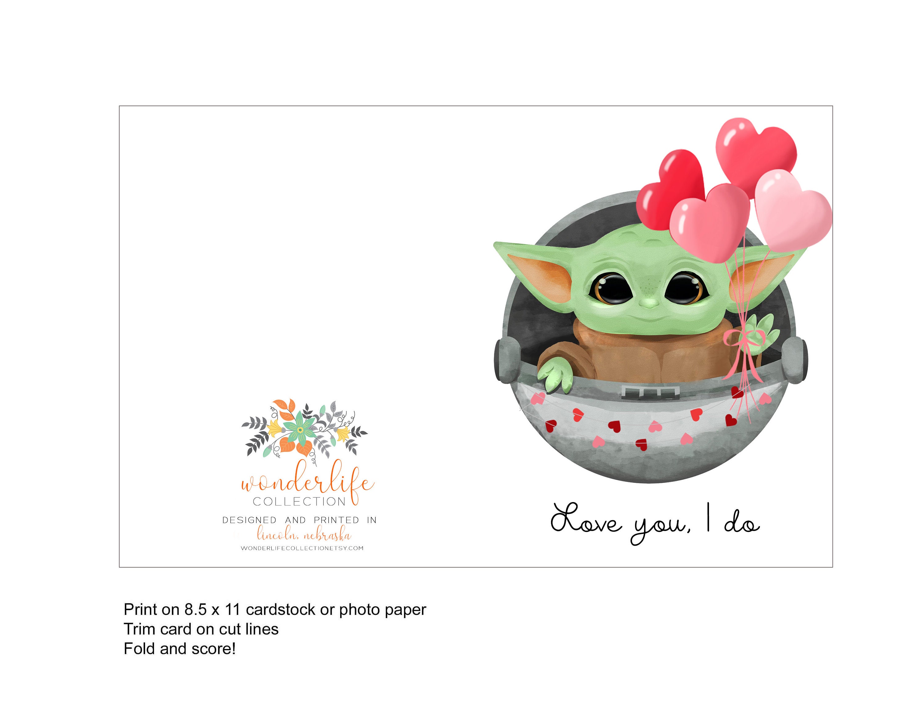 Grogu Valentine's Day card Baby Yoda Valentine funny | Etsy