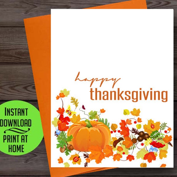 Printable Happy Fall Card - Etsy