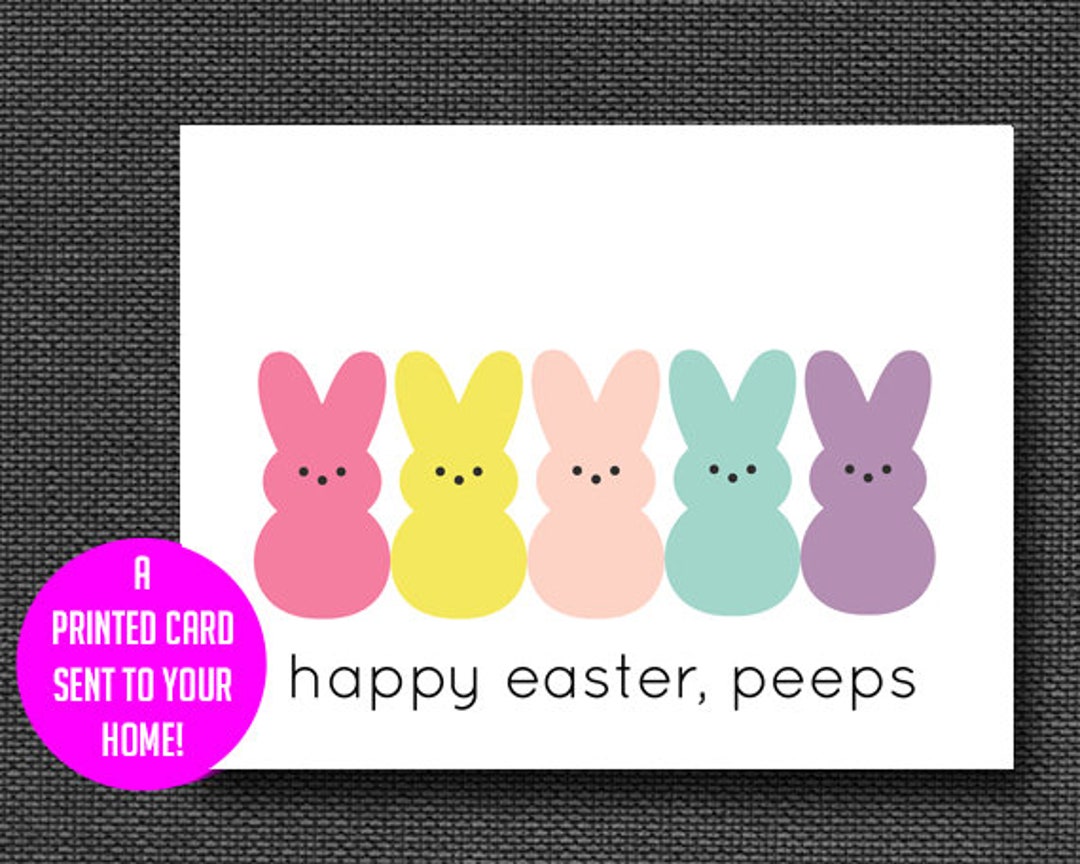Easter Card, Easter Peeps Card, Happy Easter Peeps, Cute Peeps, for ...