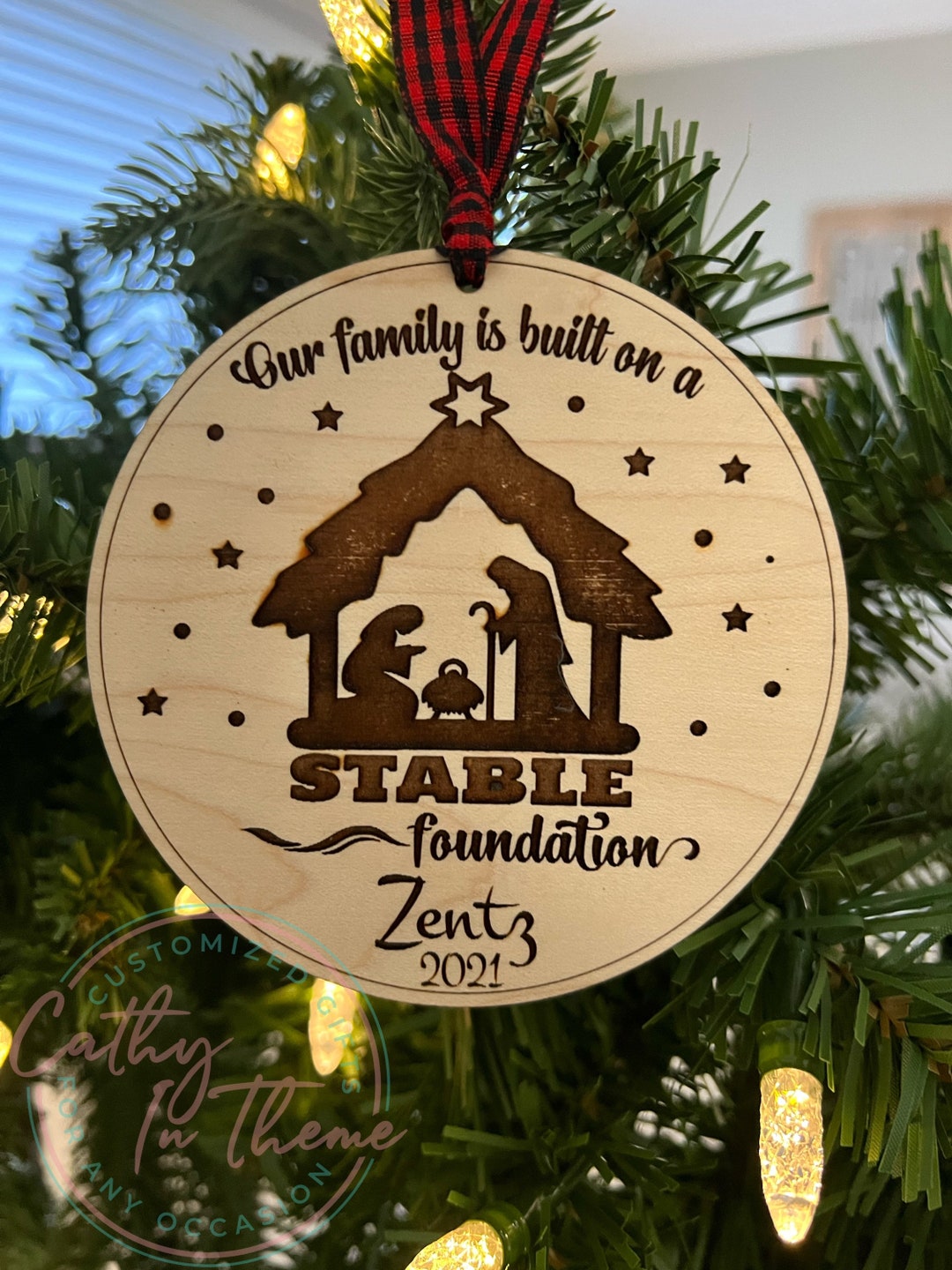 Our Family is Built on a Stable Foundation Christmas Ornament With ...