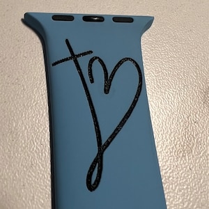 John 3:16 With Heart Cross Silicone Watch Band, for God so Loved the ...